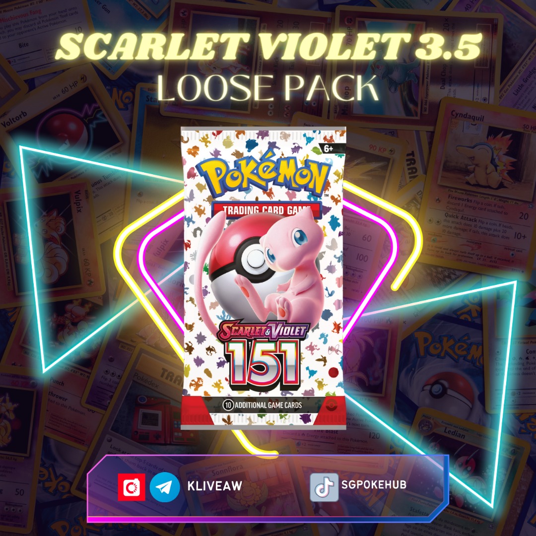 Pokemon english 151 SV3.5 Loose booster pack , Hobbies & Toys, Toys ...