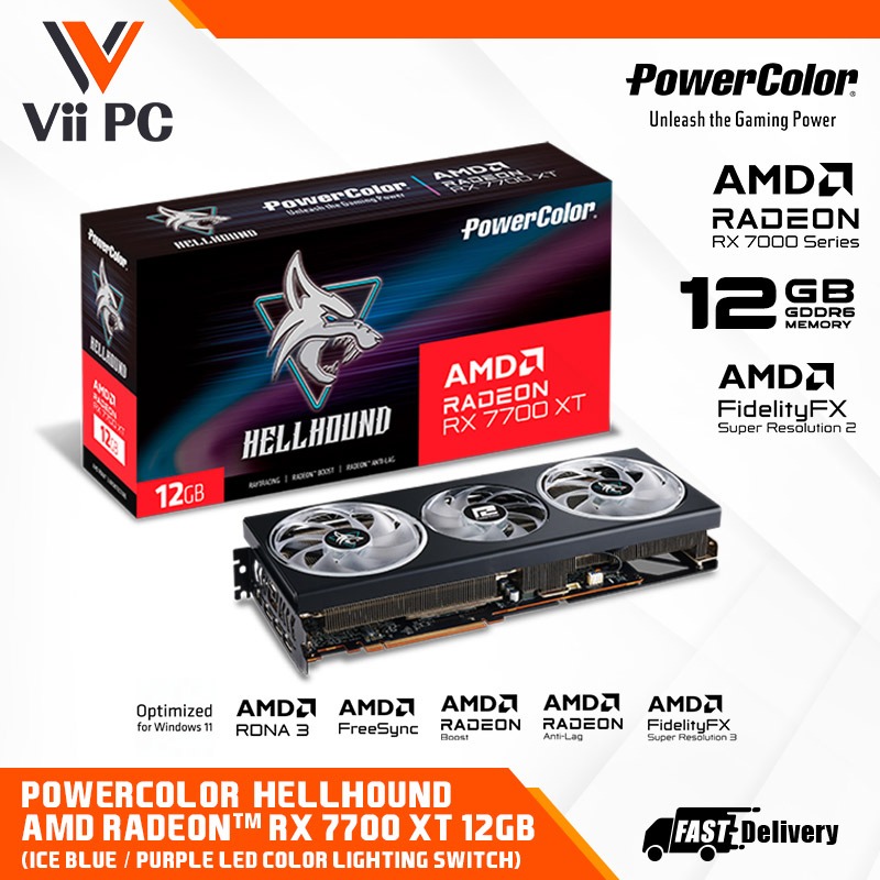 PowerColor Hellhound Radeon RX 7700 XT 12GB GDDR6 PCI Express 4.0 x16 ...