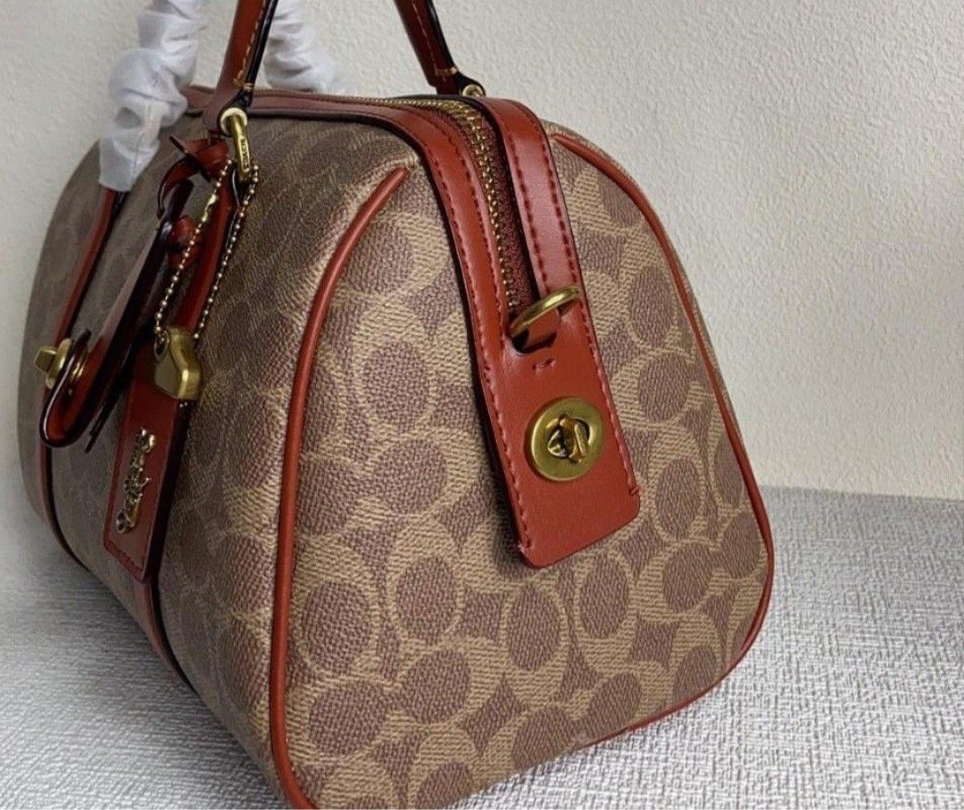 Preorder coach Ruby satchel bag 25 in signature textile jacquard ...