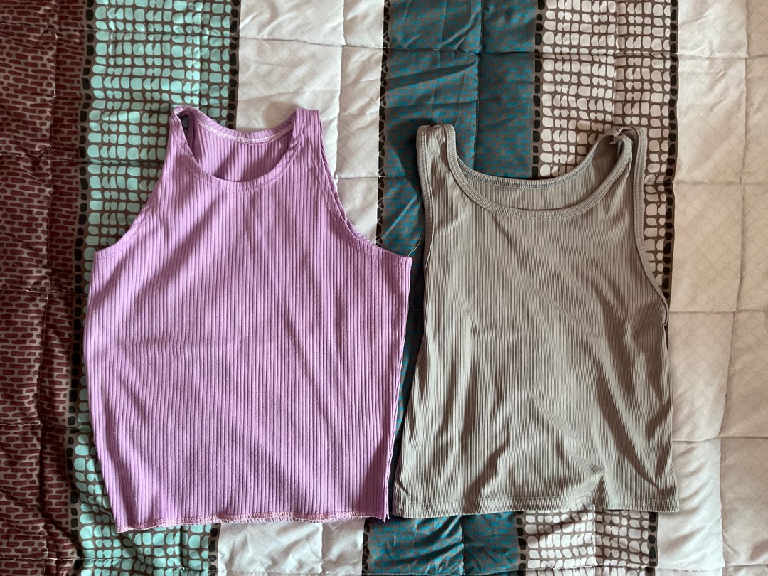 Purple and Gray Sando Top, Women's Fashion, Tops, Sleeveless on Carousell