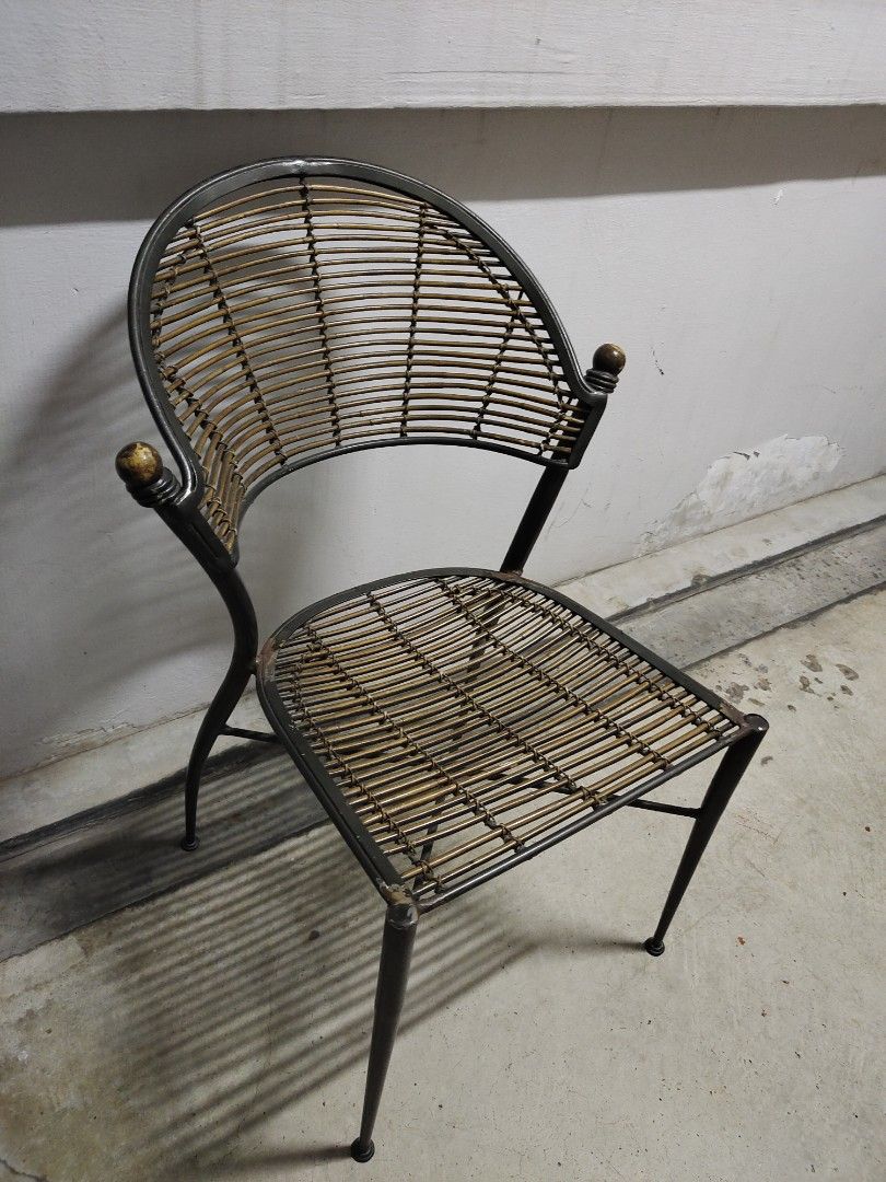 Rattan Metal Chair, Furniture & Home Living, Furniture, Chairs on Carousell