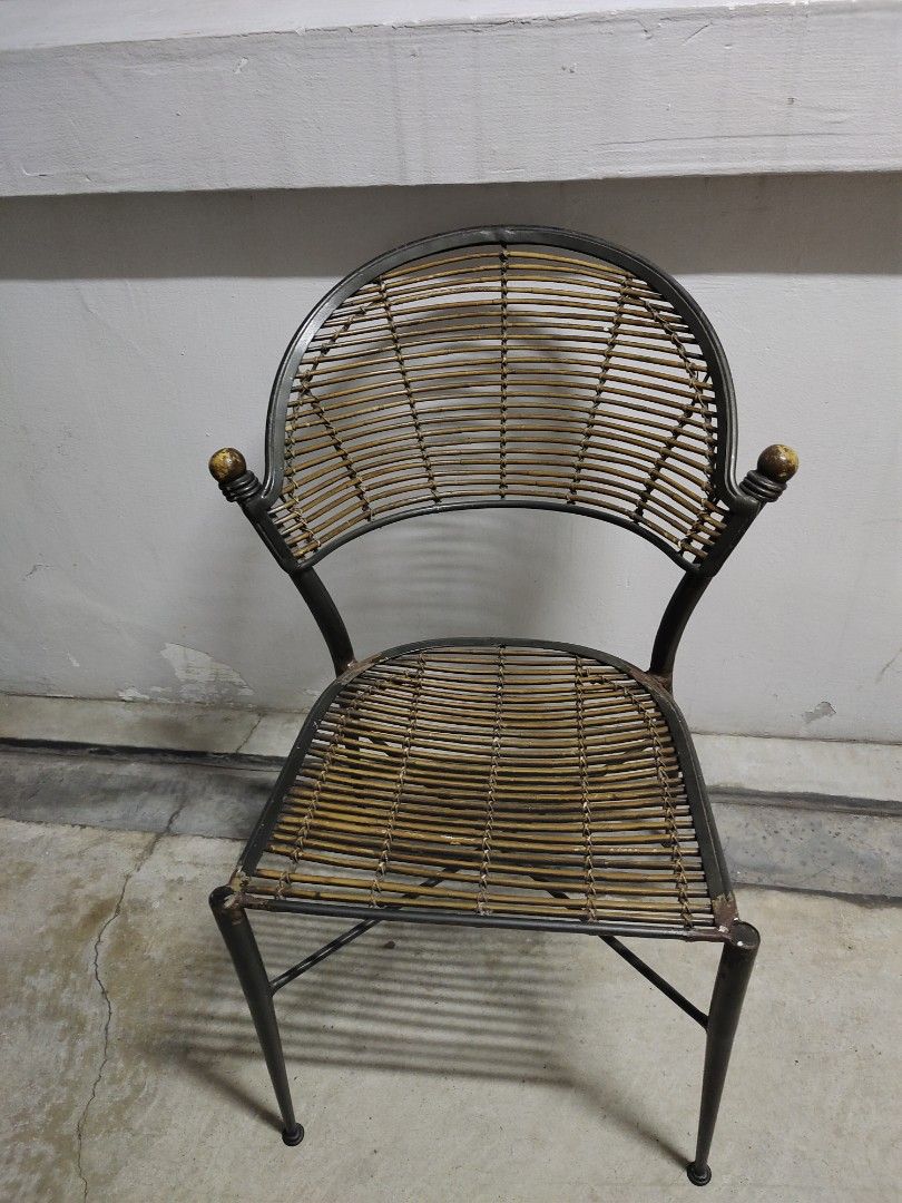 Rattan Metal Chair, Furniture & Home Living, Furniture, Chairs on Carousell