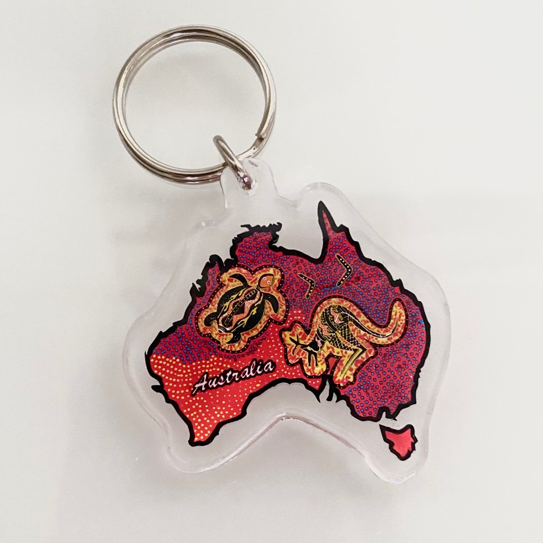 Australia Red Kangaroo Turtle Aboriginal Keychain Bag Charm, Hobbies ...