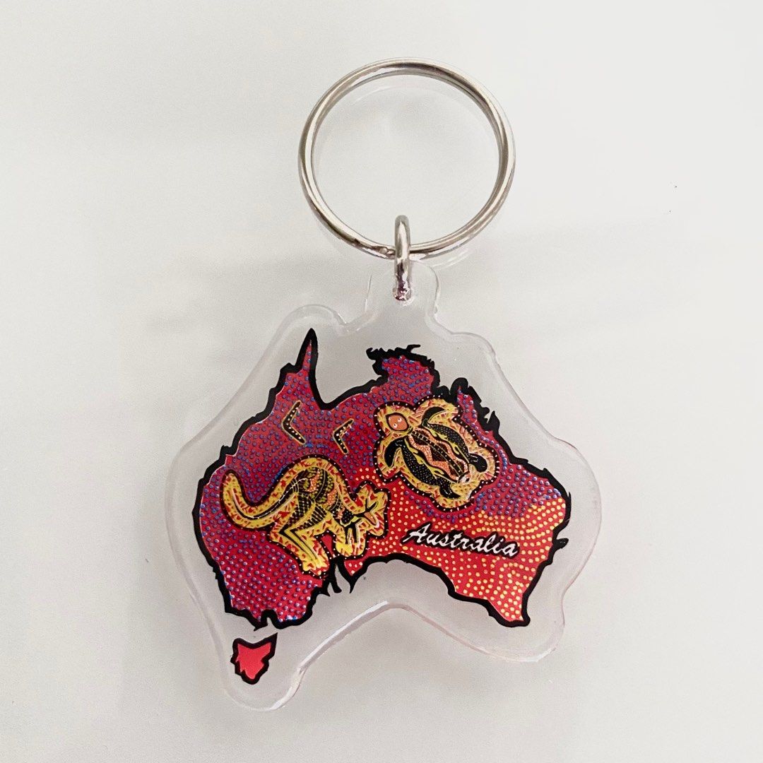 Australia Red Kangaroo Turtle Aboriginal Keychain Bag Charm, Hobbies ...