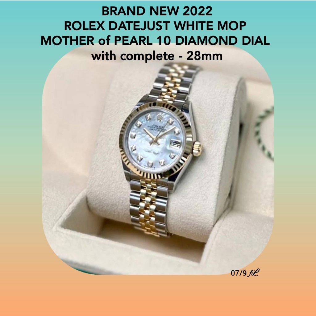 ROLEX DATEJUST WHITE MOP MOTHER OF PEARL 10 DIAMOND DIAL, Barang Mewah ...