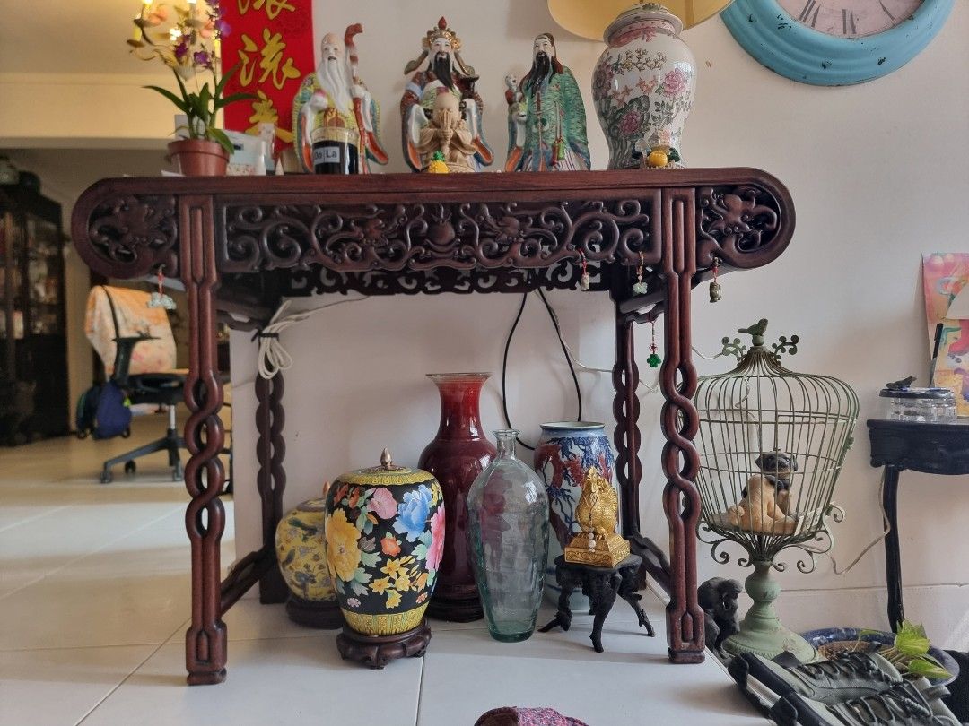 Rosewood alter table with curved ends, Furniture & Home Living ...