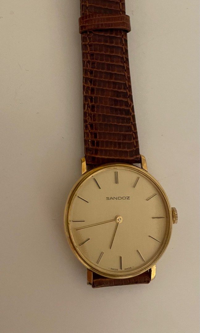 Sandoz Men’s Swiss made automatic watch 男裝皮帶表, 男裝, 手錶及配件, 手錶 - Carousell