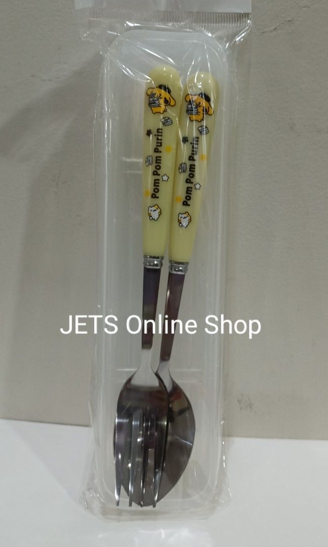 Sanrio Characters Spoon and Fork Set with Case Kerokerokeroppi ...