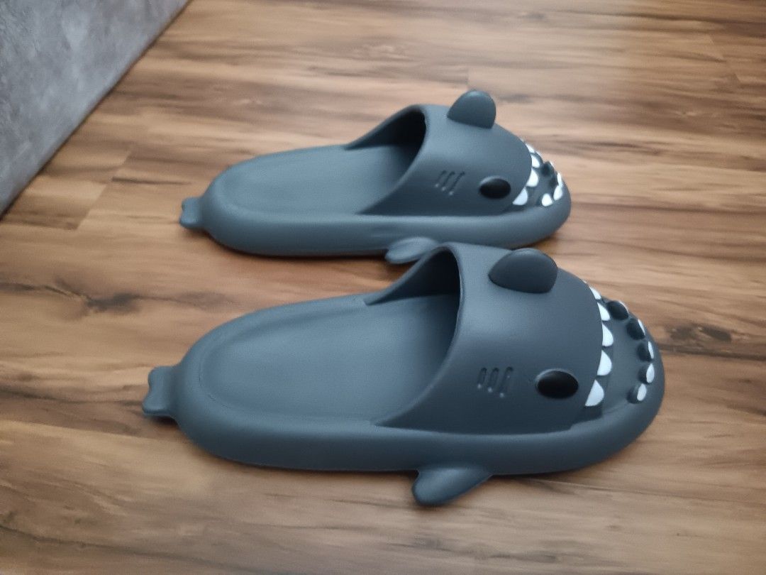 Shark Slides, Men's Fashion, Footwear, Flipflops and Slides on Carousell