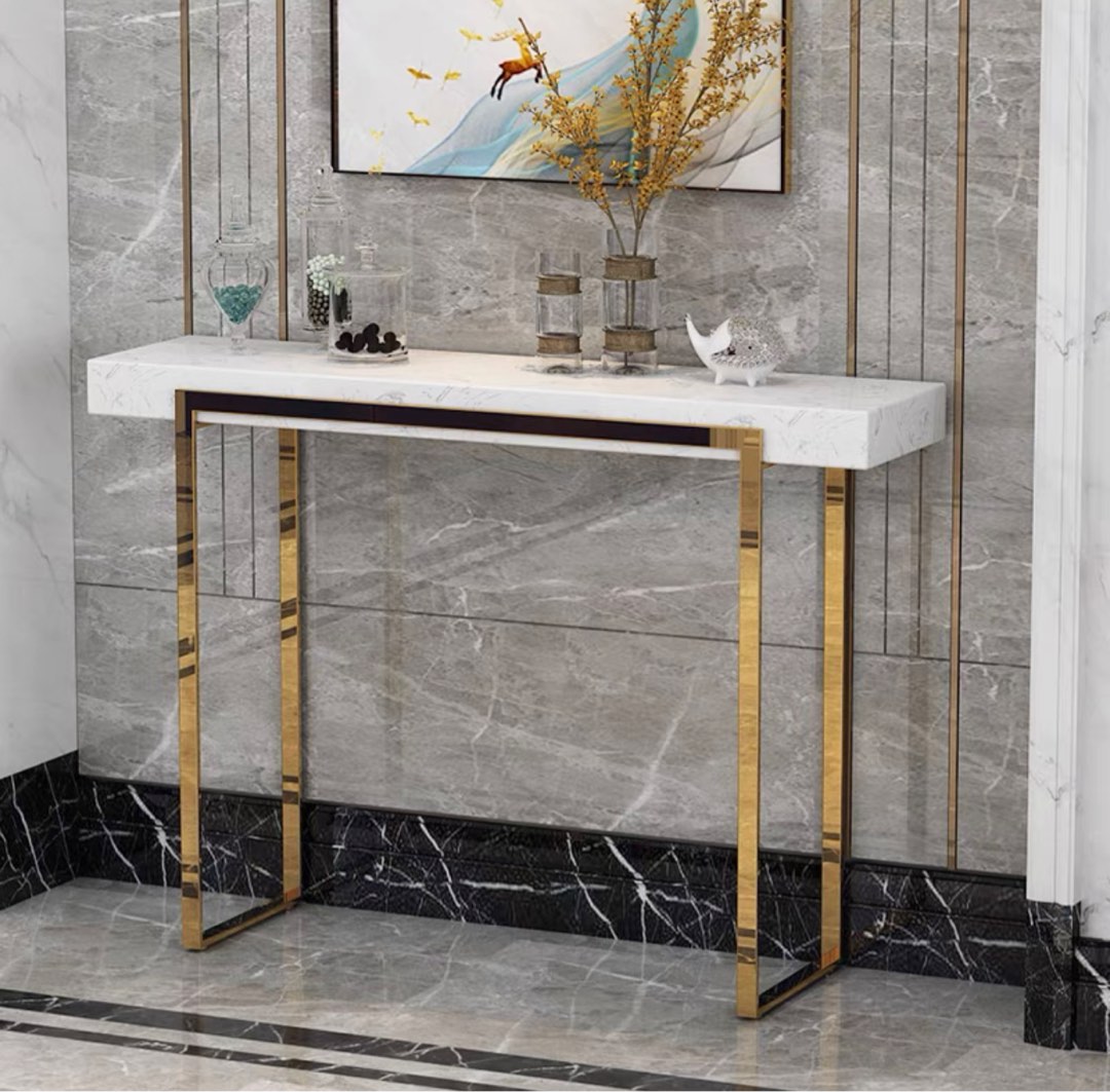 SYACE Modern Marble Console Table, Furniture & Home Living, Furniture ...
