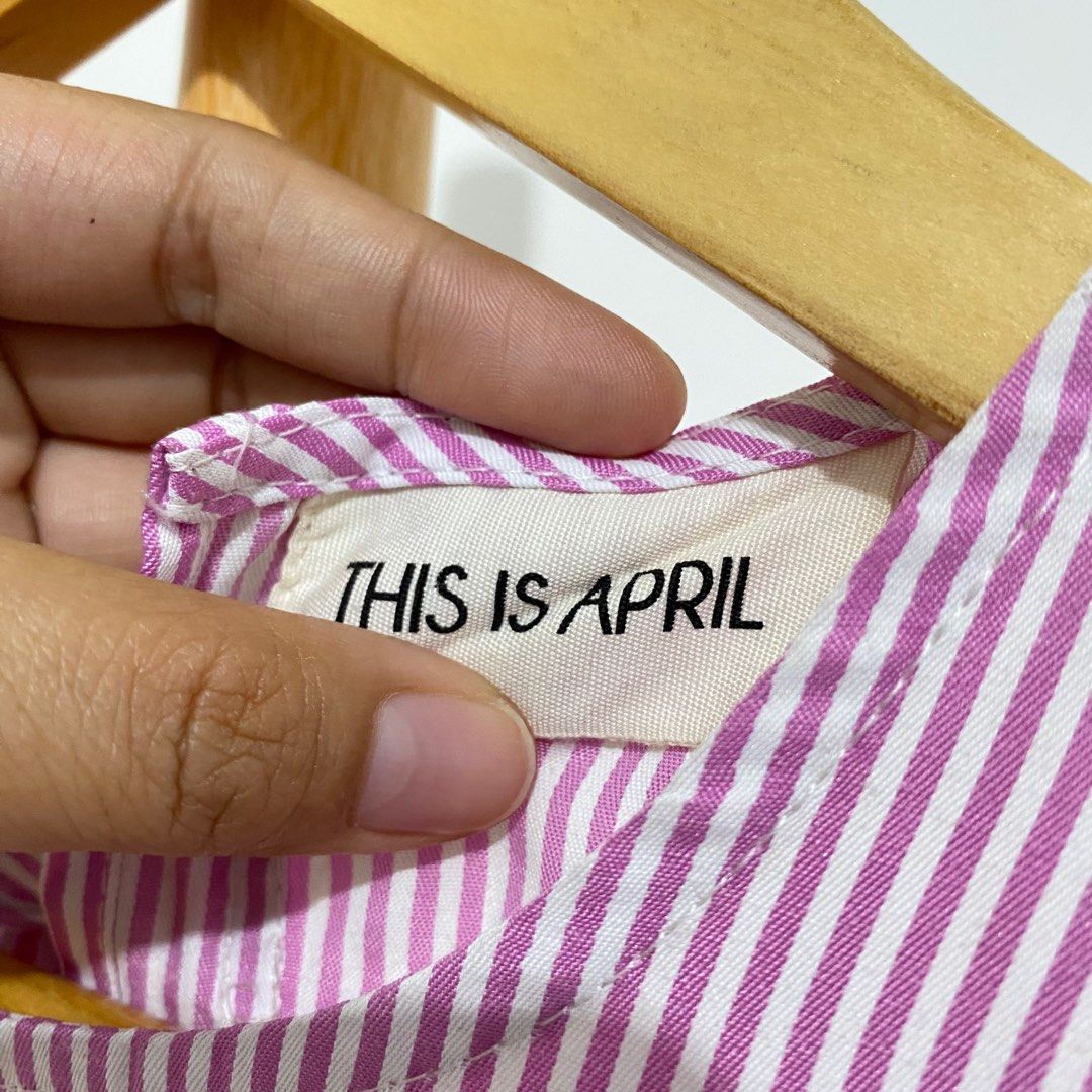 THIS IS APRIL / Ribbon Top Sweet Pink Blaster, Fesyen Wanita, Pakaian ...