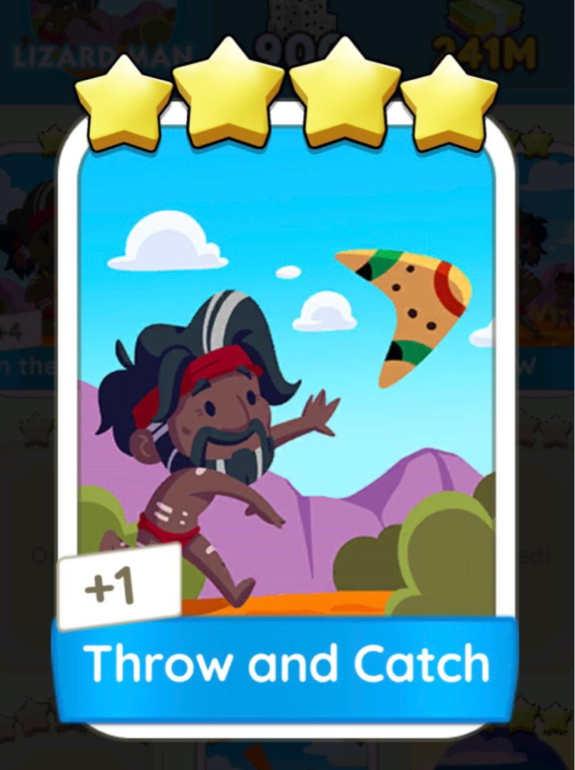 Throw and Catch 4-Star Monopoly Go Sticker, Hobbies & Toys, Toys ...