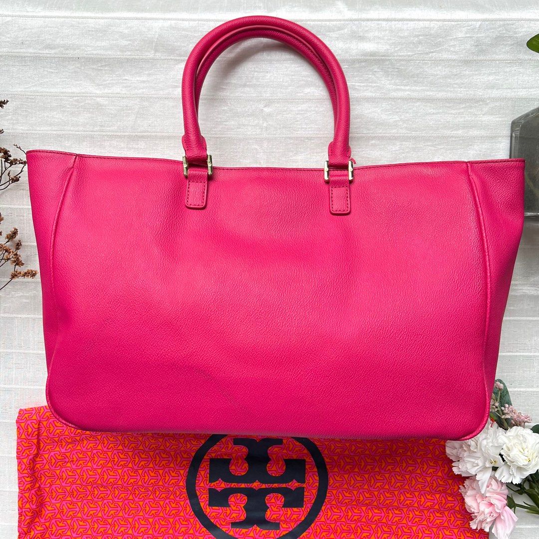 Tory Burch Pink Leather Tote bag (Large) on Carousell