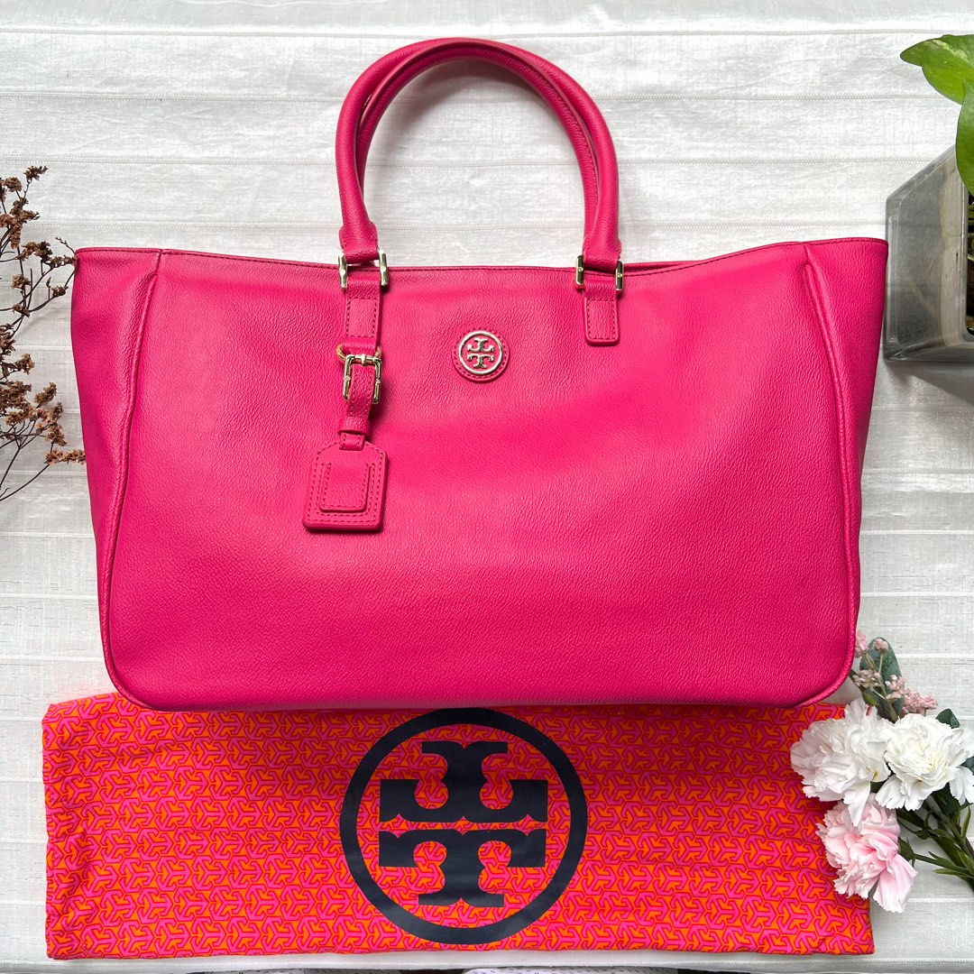 Tory Burch Pink Leather Tote bag (Large) on Carousell
