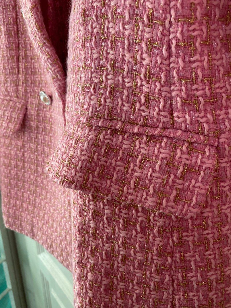 Tweed Blazer Barbie, Women's Fashion, Coats, Jackets and Outerwear on ...