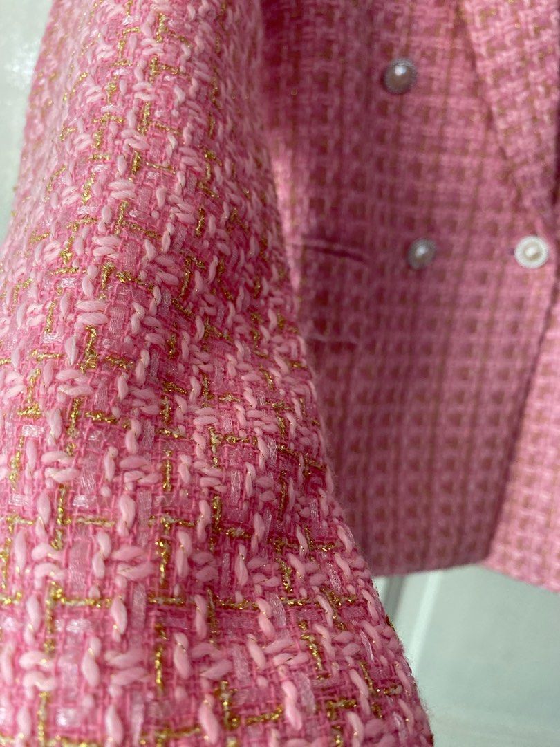 Tweed Blazer Barbie, Women's Fashion, Coats, Jackets and Outerwear on ...