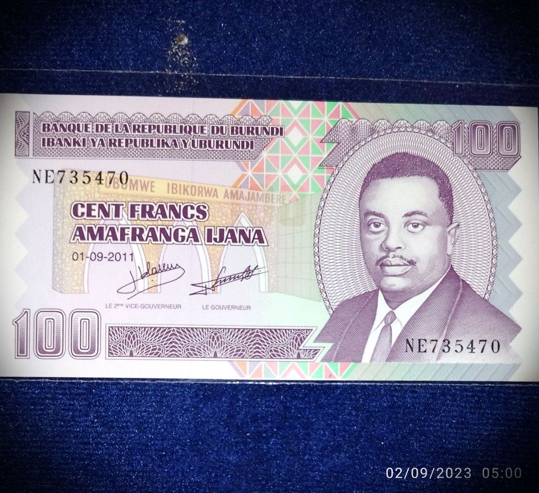 Uang kertas negara Burundi Gress spt.baru, Antik, Uang Lama di Carousell