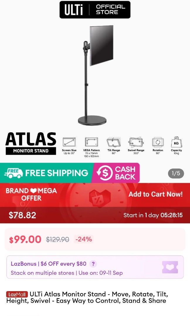 Ulti floor monitor stand, Computers & Tech, Parts & Accessories, Other ...