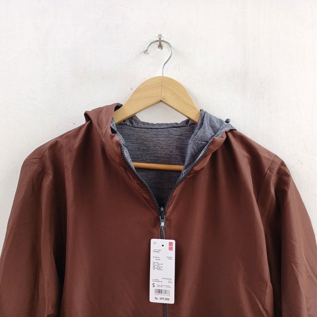 UNIQLO JAKET PARKA REVERSIBEL 36 BROWN BARU ASLI ORIGINAL, Fesyen Pria, Pakaian , Baju Luaran di ...