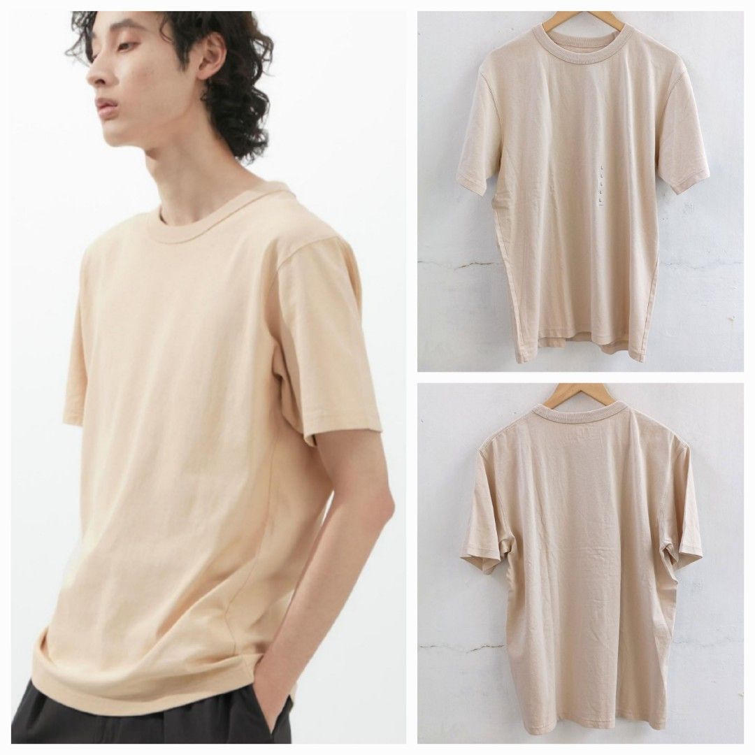 UNIQLO KAOS KERAH BULAT 30 NATURAL BARU ASLI ORIGINAL, Fesyen Pria, Pakaian , Atasan di Carousell