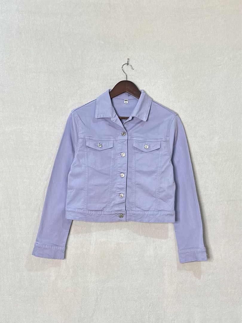 Uniqlo Lavender Denim Jacket, Women's Fashion, Coats, Jackets and ...