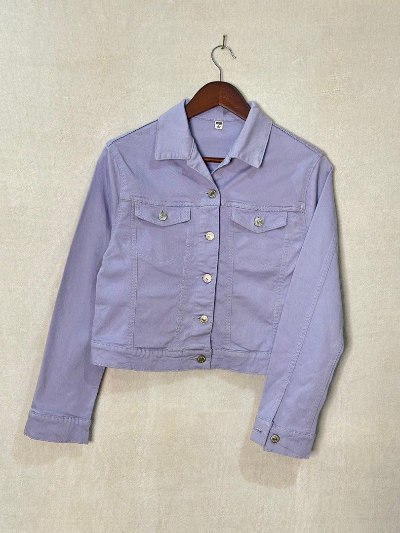 Uniqlo Lavender Denim Jacket, Women's Fashion, Coats, Jackets and ...