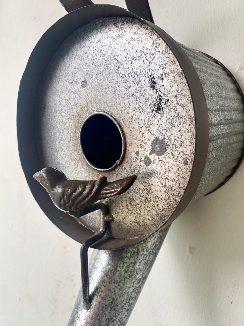 Unique Wall Mount rustic watering can bird house, Furniture & Home ...