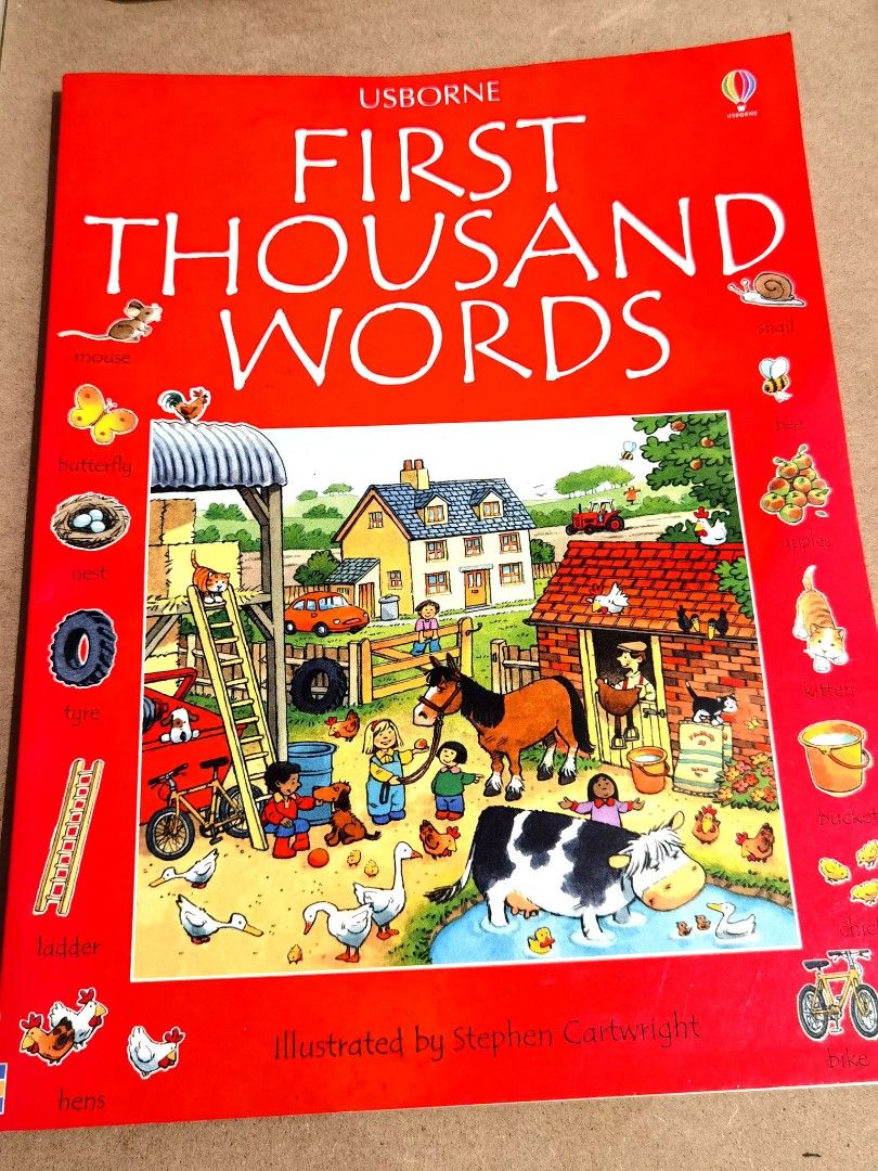 Usborne First Thousand Words Children Learning Book, Hobbies & Toys ...