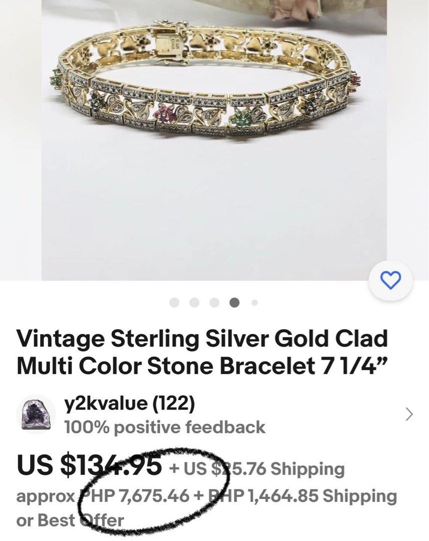 vintage ROSS SIMONS set of bracelet, pendant & ring on Carousell