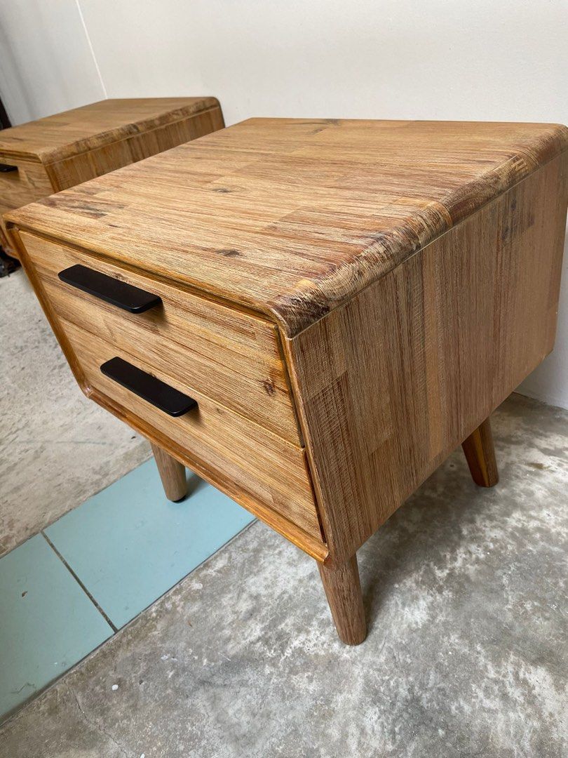 Vintage wooden bed side table, Furniture & Home Living, Furniture ...