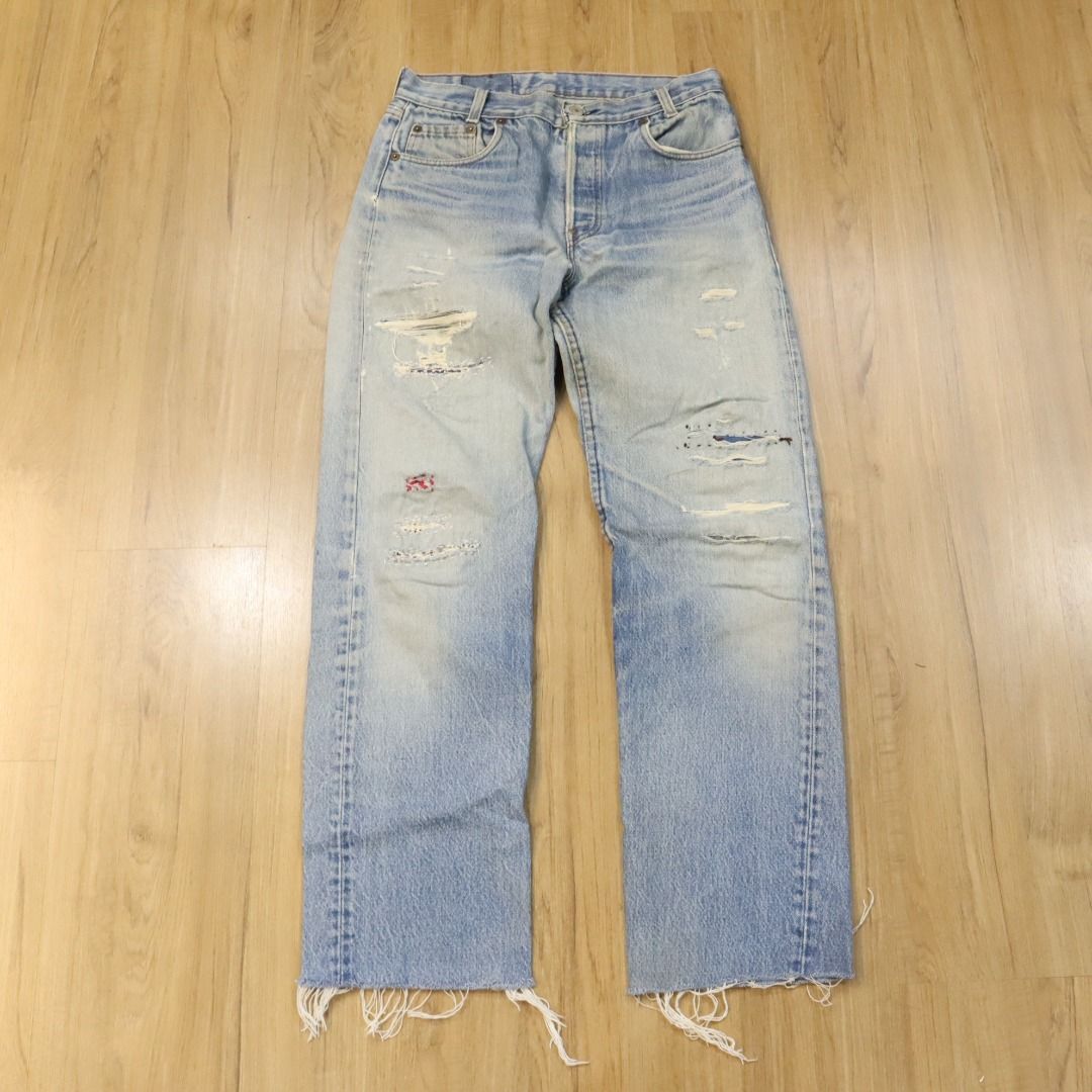 Vtg. 80's Levis 701-0117 Distressed Patched Seasoned Jeans, Men's ...
