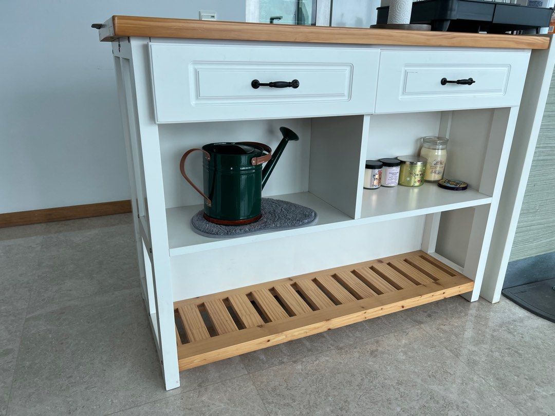 White kitchen counter top, cabinet, storage drawers, Furniture & Home ...