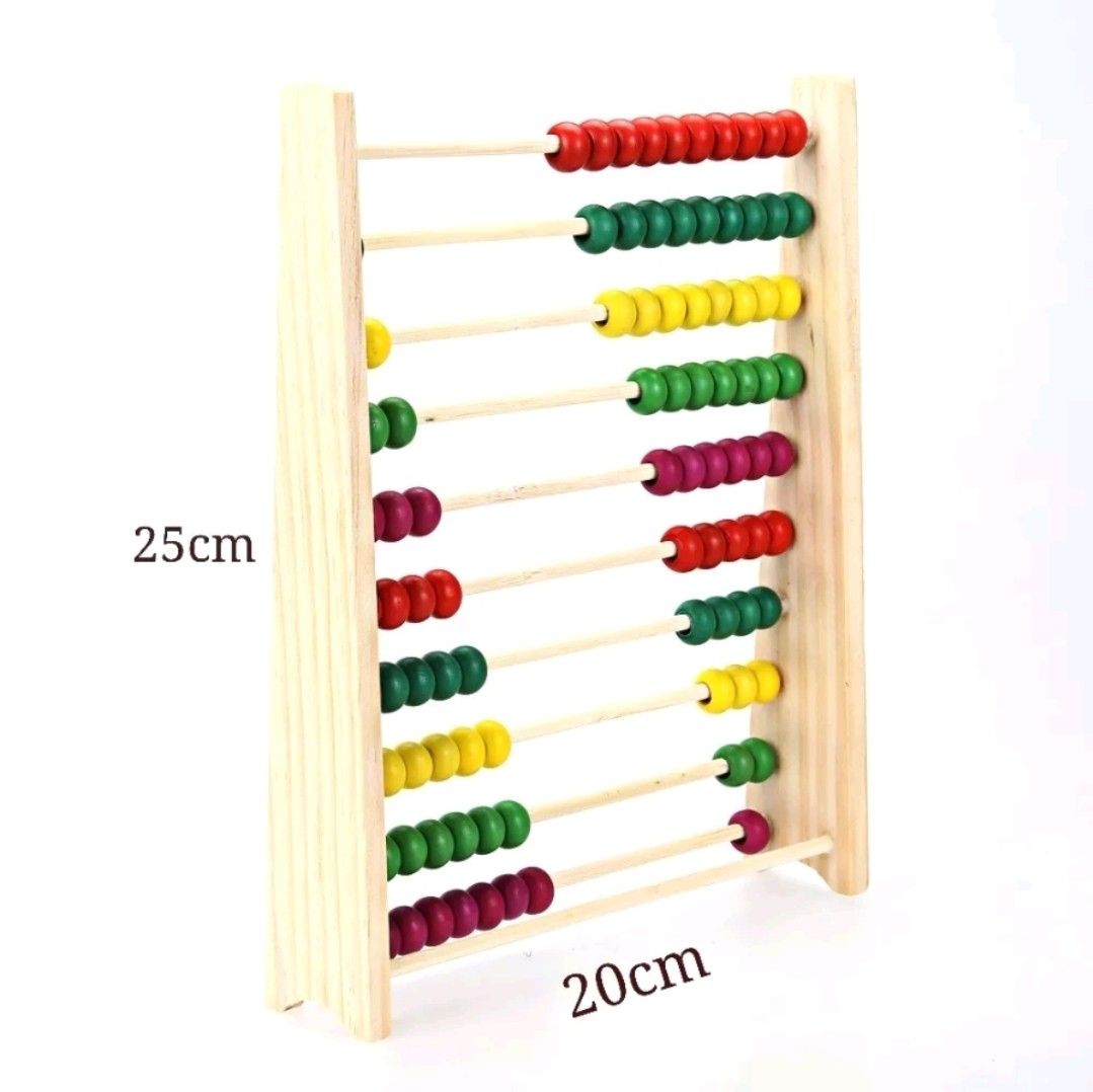 Wooden Beads Abacus Count Frame Teaching Aid Math 10rows, Hobbies ...