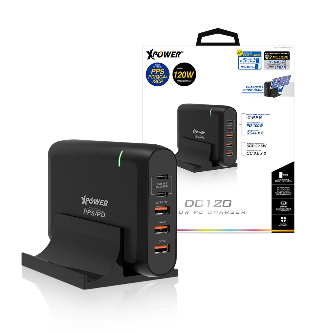 XPower DC120 120W PD/PPS/QC4+/SCP充電器, 手提電話, 電話及其他裝置配件, 電池及充電器 - Carousell