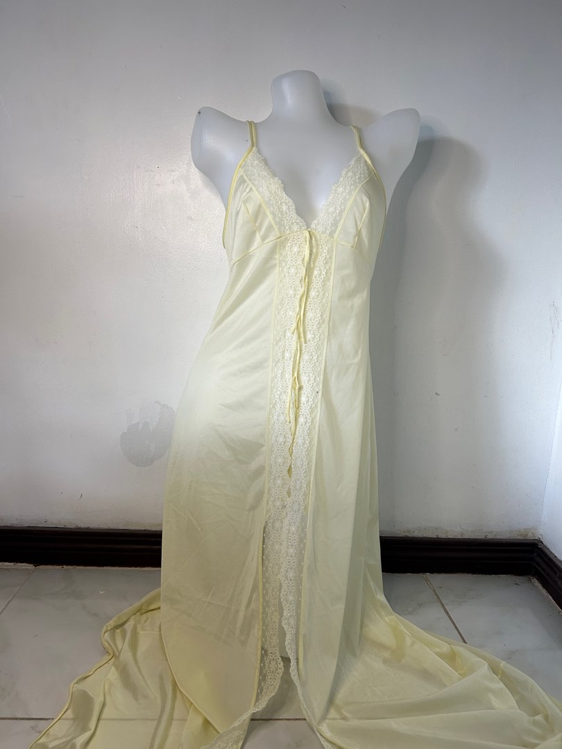 Yellow Night Gown, Women's Fashion, Dresses & Sets, Dresses on Carousell