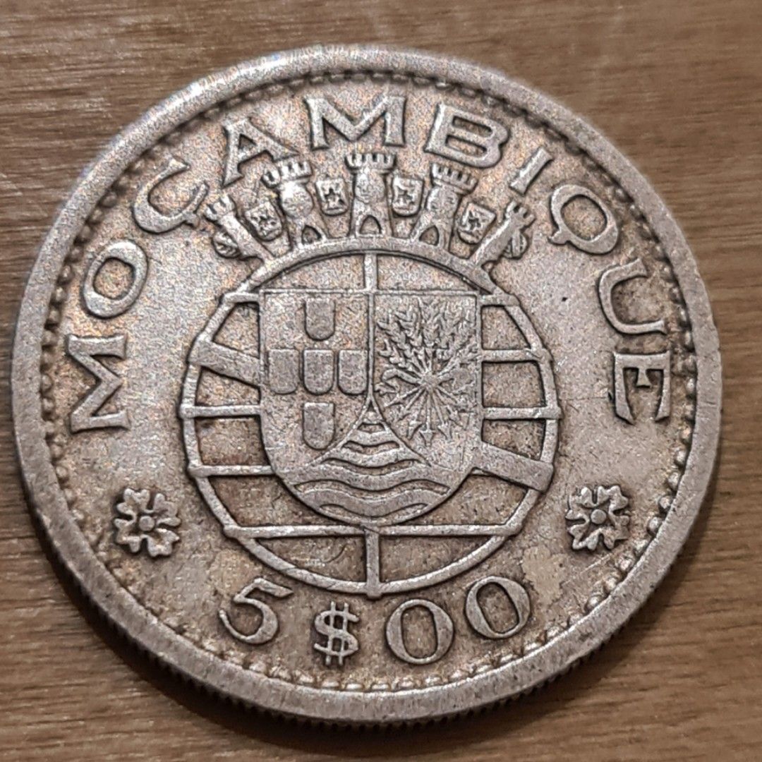 1960 Portuguese Mozambique 5 Escudo Silver Coin, Hobbies & Toys, Memorabilia & Collectibles ...