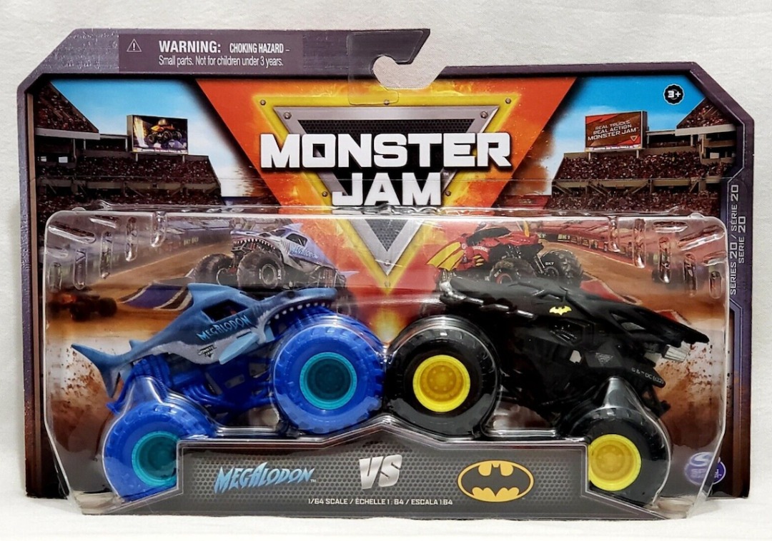 2022 MONSTER JAM - MEGALODON VS BATMAN - 1:64 SERIES 20 (Monster Truck ...