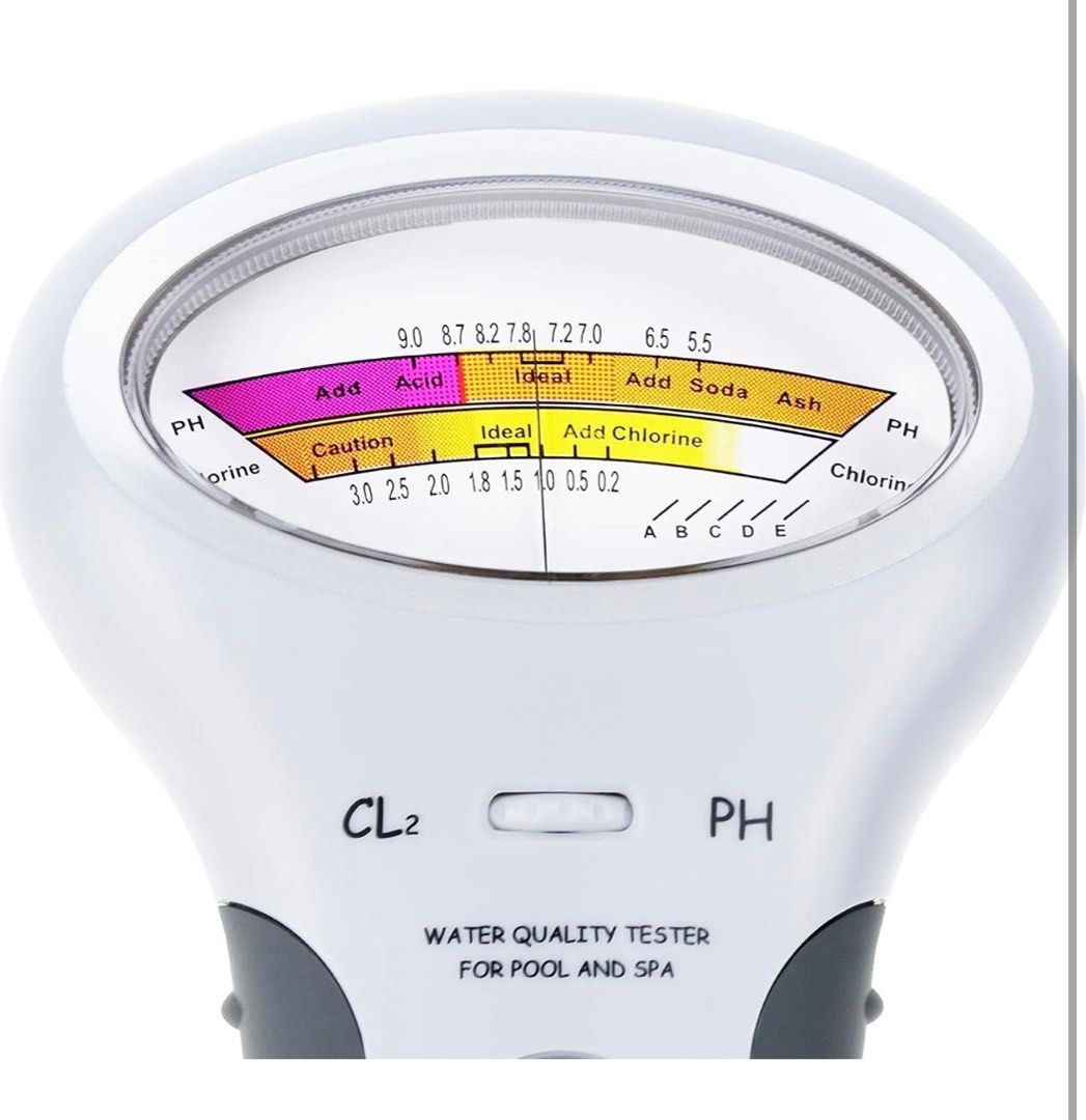 2-in-1 Chlorine&PH Meter Swimming Pool Tester, Handheld CL2 Level Meter ...