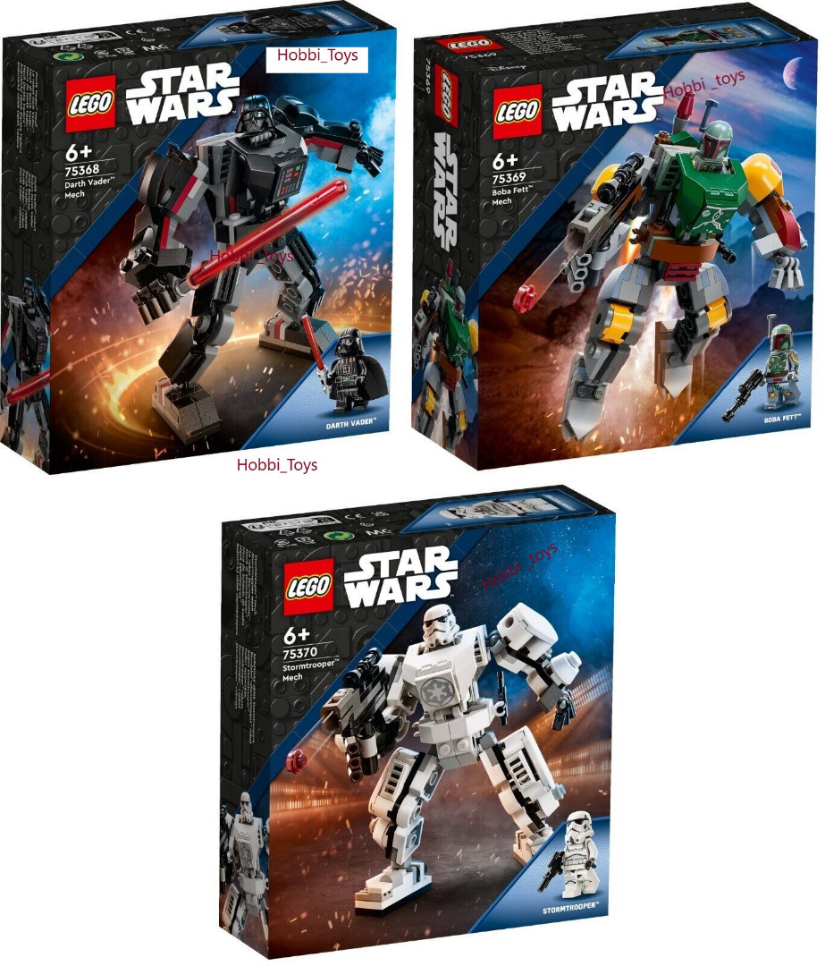 [3 Set Bundle] LEGO 75368 + 75369 + 75370 - Darth Vader Mech + Boba ...