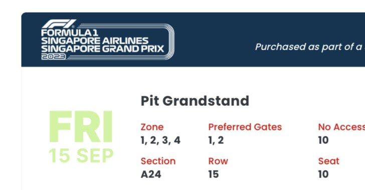 2023 F1 [Fri] Pit Grandstand Pass] **JACKSON WANG, Tickets & Vouchers ...