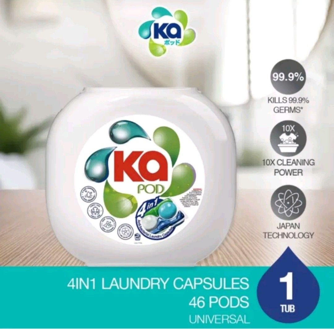 46 Pods | Ka 4 in 1 Laundry Capsules Tub, Furniture & Home Living ...