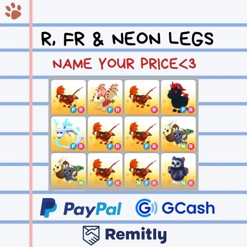 ADOPT ME | neon, fly & ride legendaries, Video Gaming, Gaming ...