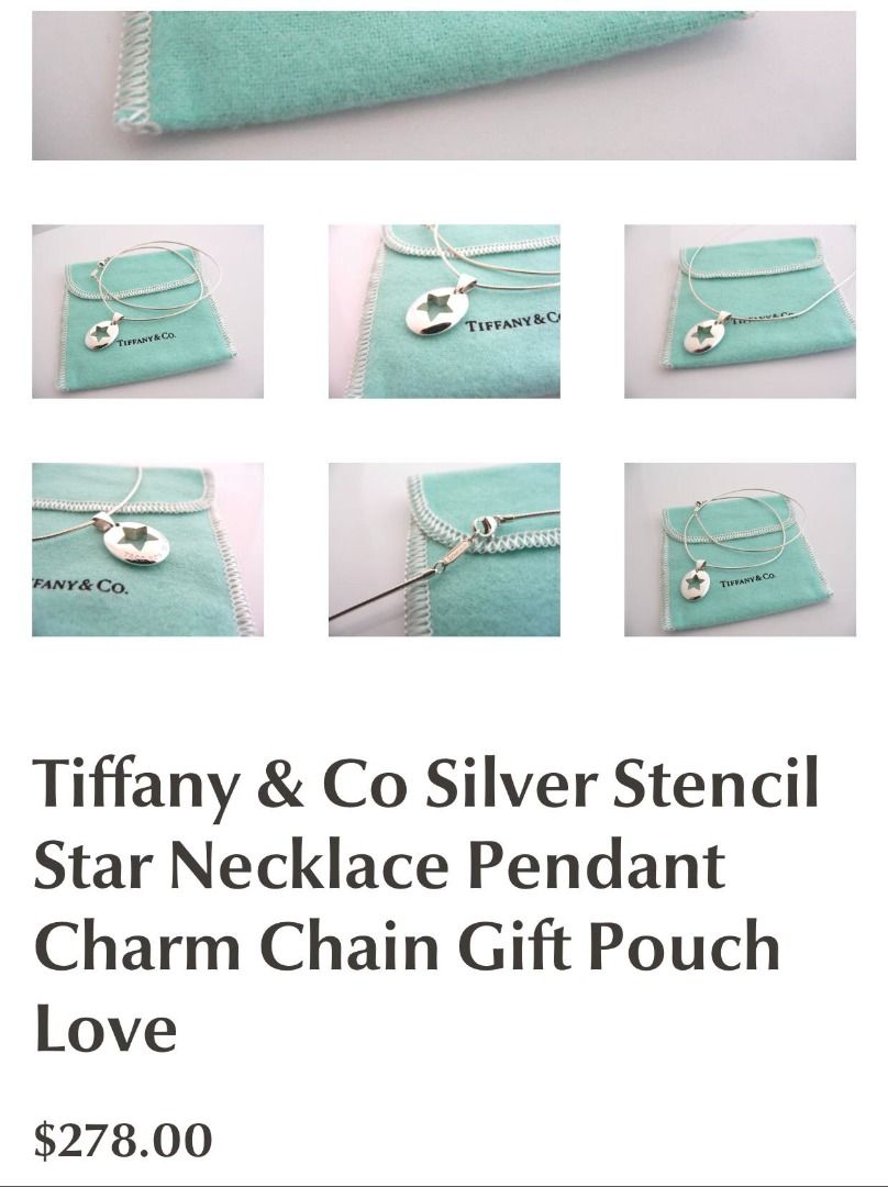 Authentic Tiffany & Co Pendant Stencil Star Silver Pendant, Women's ...