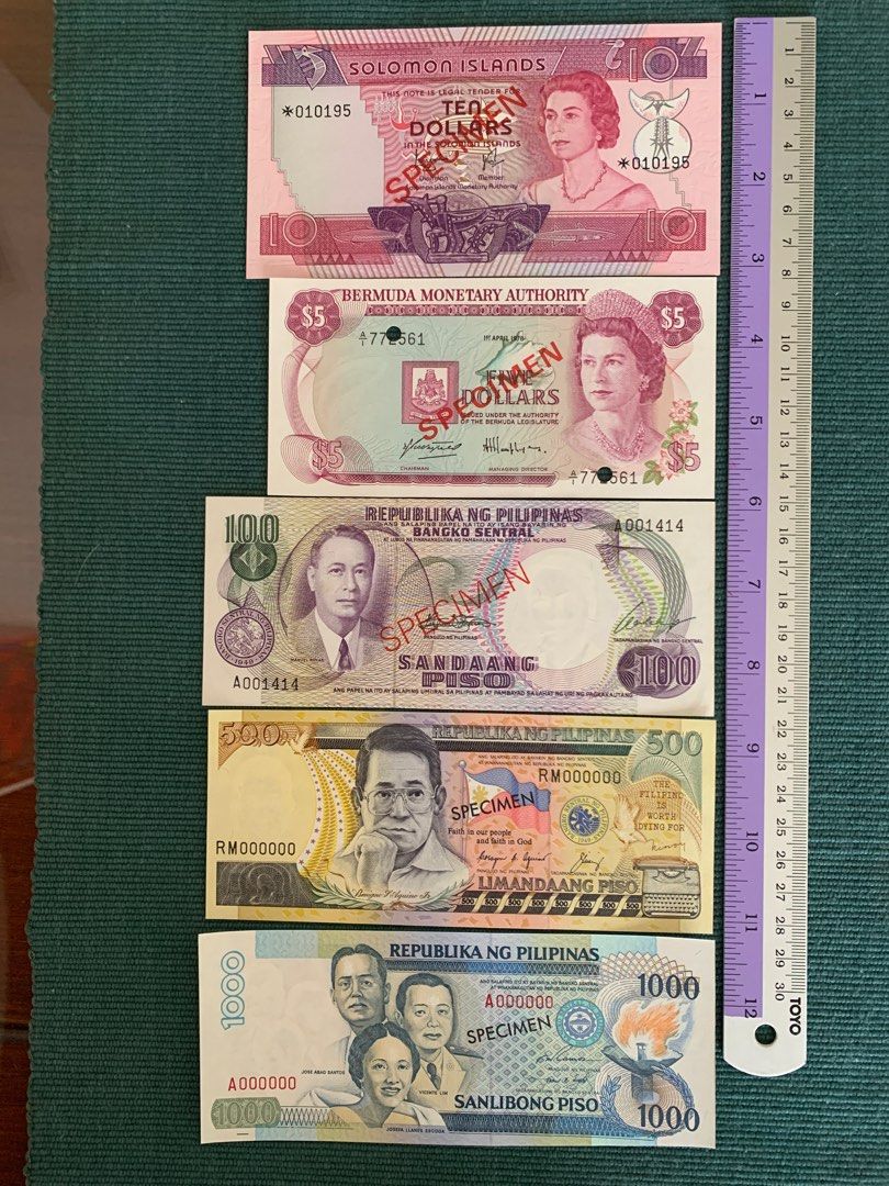 Banknotes of World Specimen complete Set UNC Low Matching serial Number ...