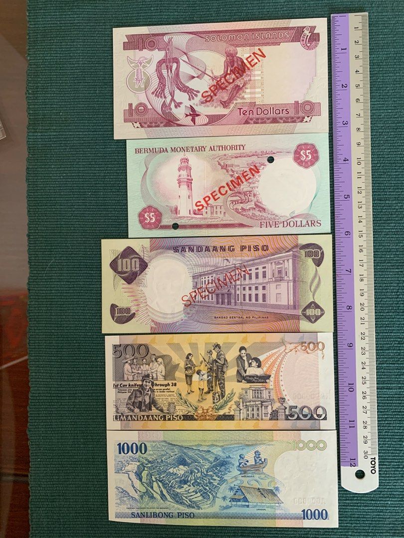 Banknotes of World Specimen complete Set UNC Low Matching serial Number ...