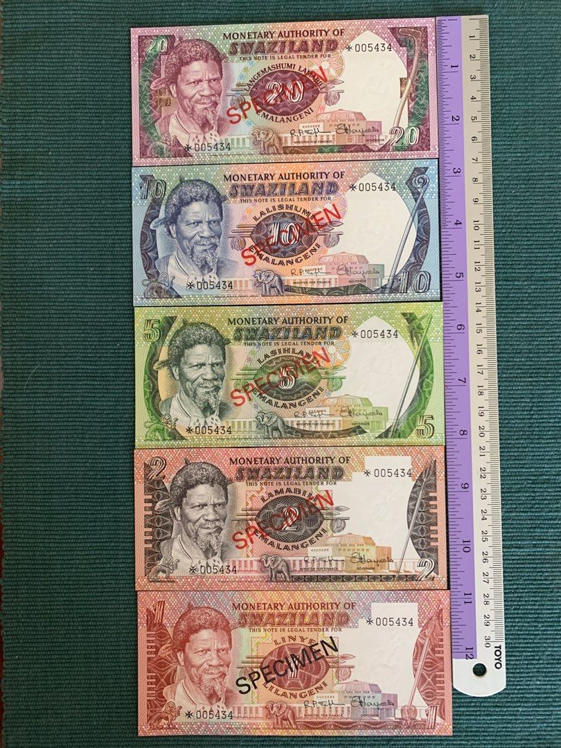 Banknotes of World Specimen complete Set UNC Low Matching serial Number ...