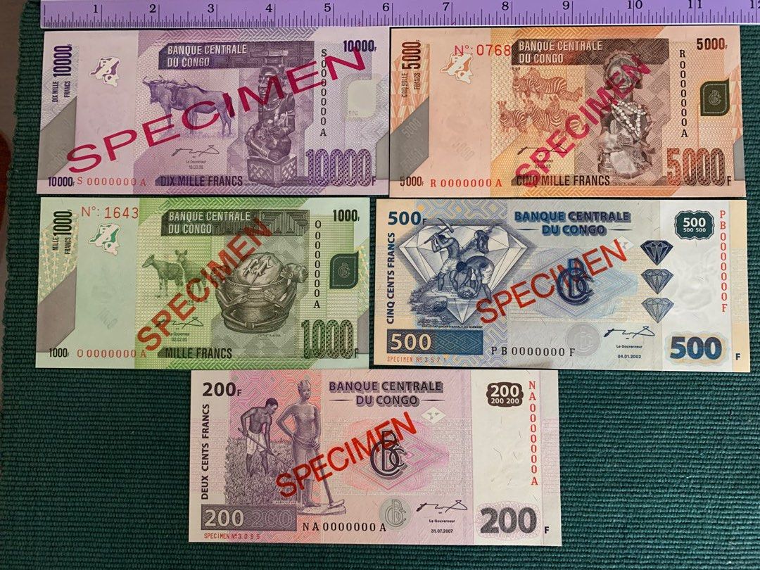 Banknotes of World Specimen complete Set UNC Low Matching serial Number ...