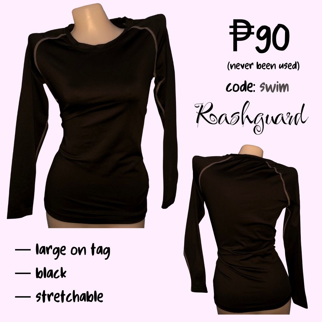 black rash guard / declutter, Women's Fashion, Swimwear, Rash guard on ...