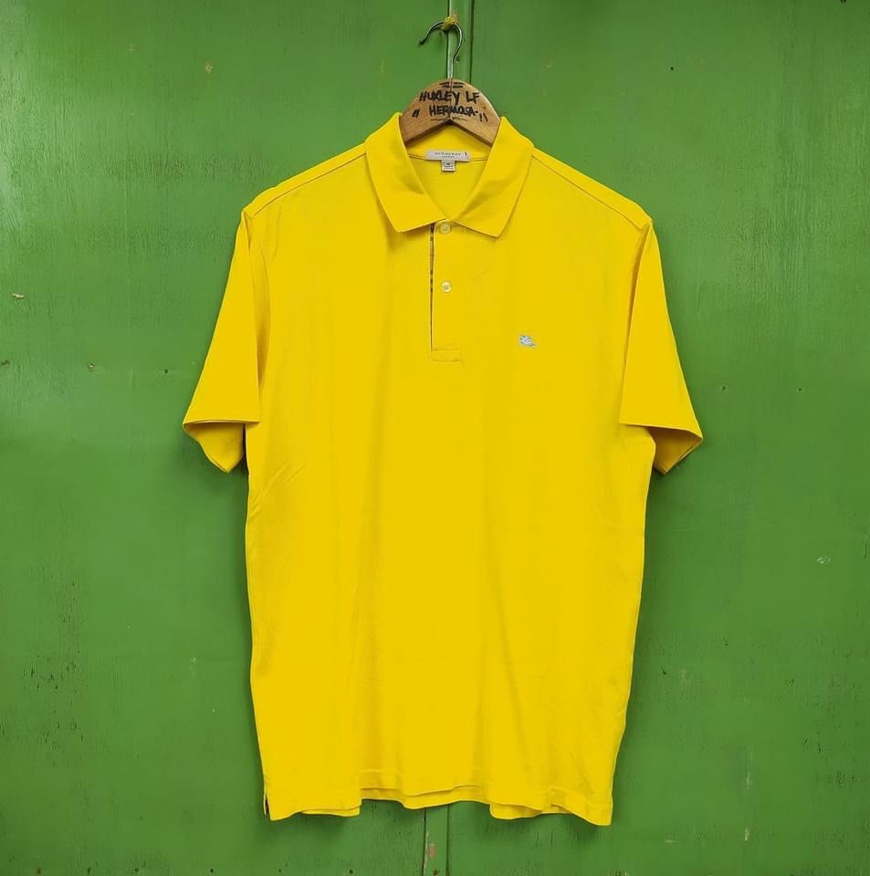 BURBERRY POLO SHIRT LEMON YELLOW, Men's Fashion, Tops & Sets, Tshirts ...