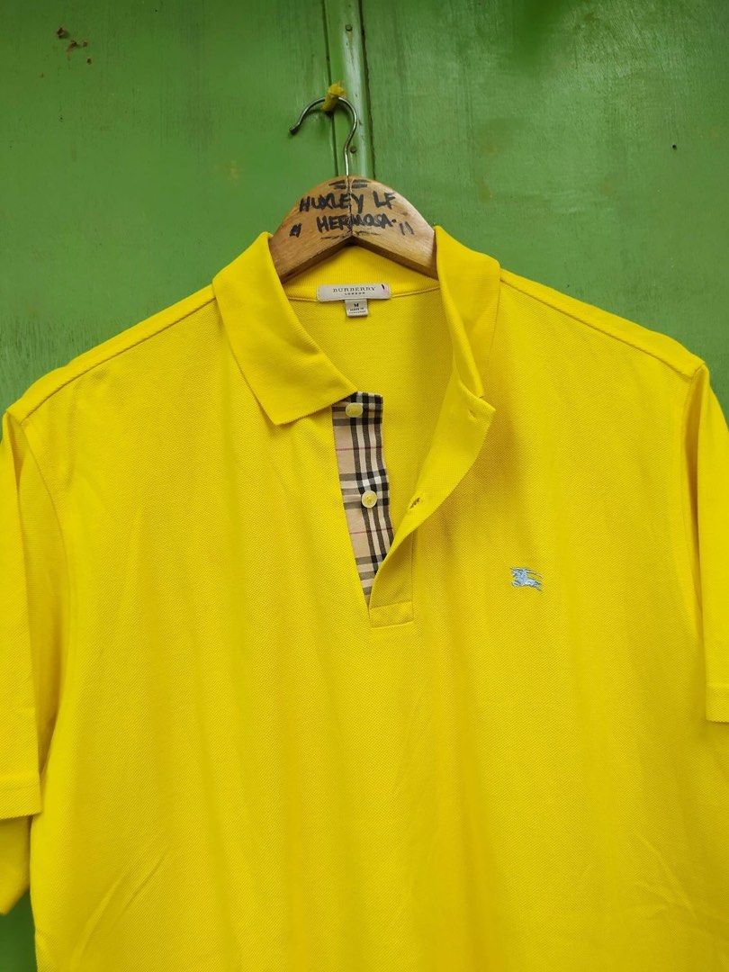 BURBERRY POLO SHIRT LEMON YELLOW, Men's Fashion, Tops & Sets, Tshirts ...